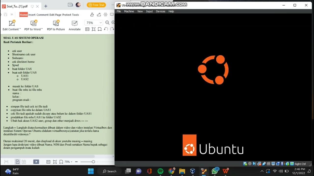 TUGAS INSTAL LINUX UBUNTU 22.04 LTS PADA VIRTUAL BOX DAN PERINTAH DASAR LINUX UBUNTU - YouTube