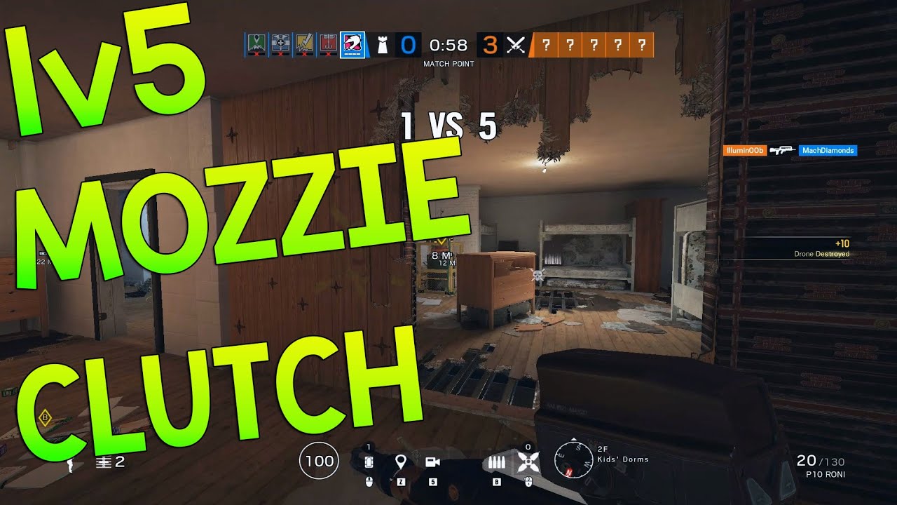 1v5 MOZZIE CLUTCH - Rainbow Six Siege - YouTube