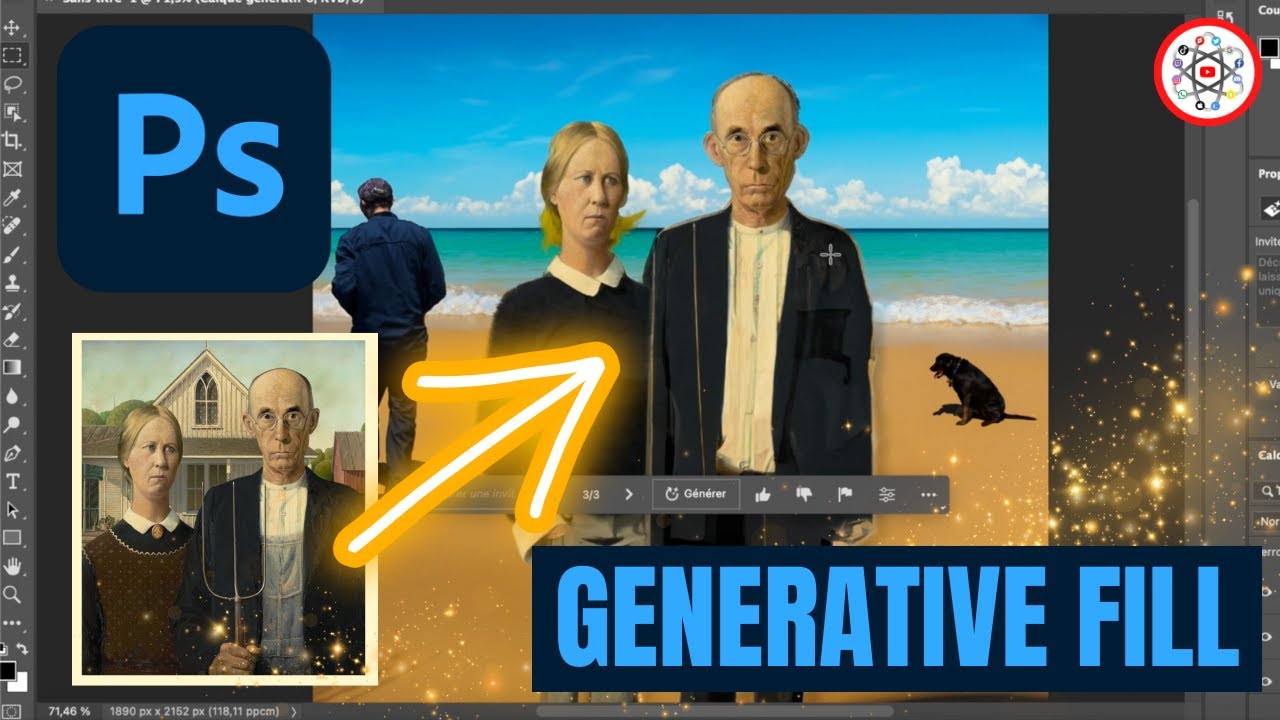 Tuto Photoshop IA : Generative Fill DÉPASSE les LIMITES de la CRÉATION ...