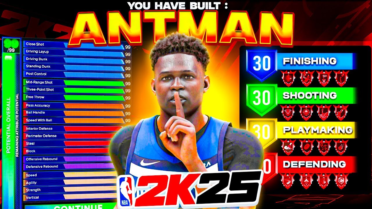 MY *NEW* ANTMAN BUILD AND ANIMATIONS IN NBA 2K25!!! - YouTube
