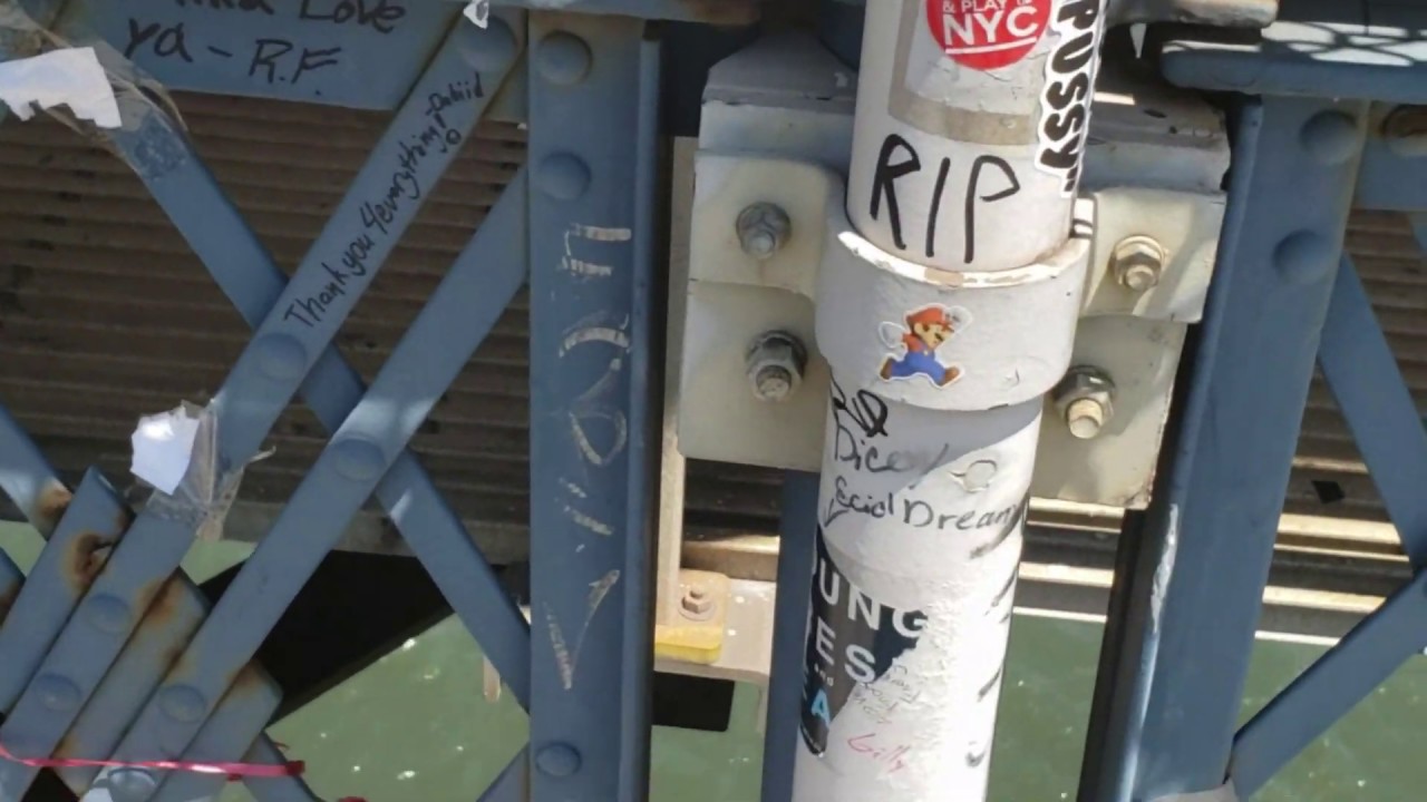 Walking on the Manhattan Bridge to Remnants of Etika's Memorial from ...
