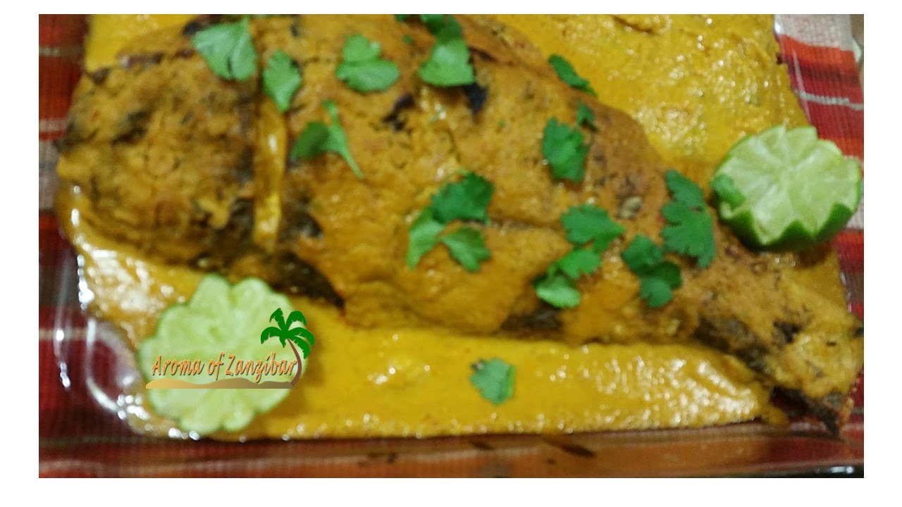 Samaki wa kupaka in Eng( Grilled fish coated with coconut sauce) - YouTube