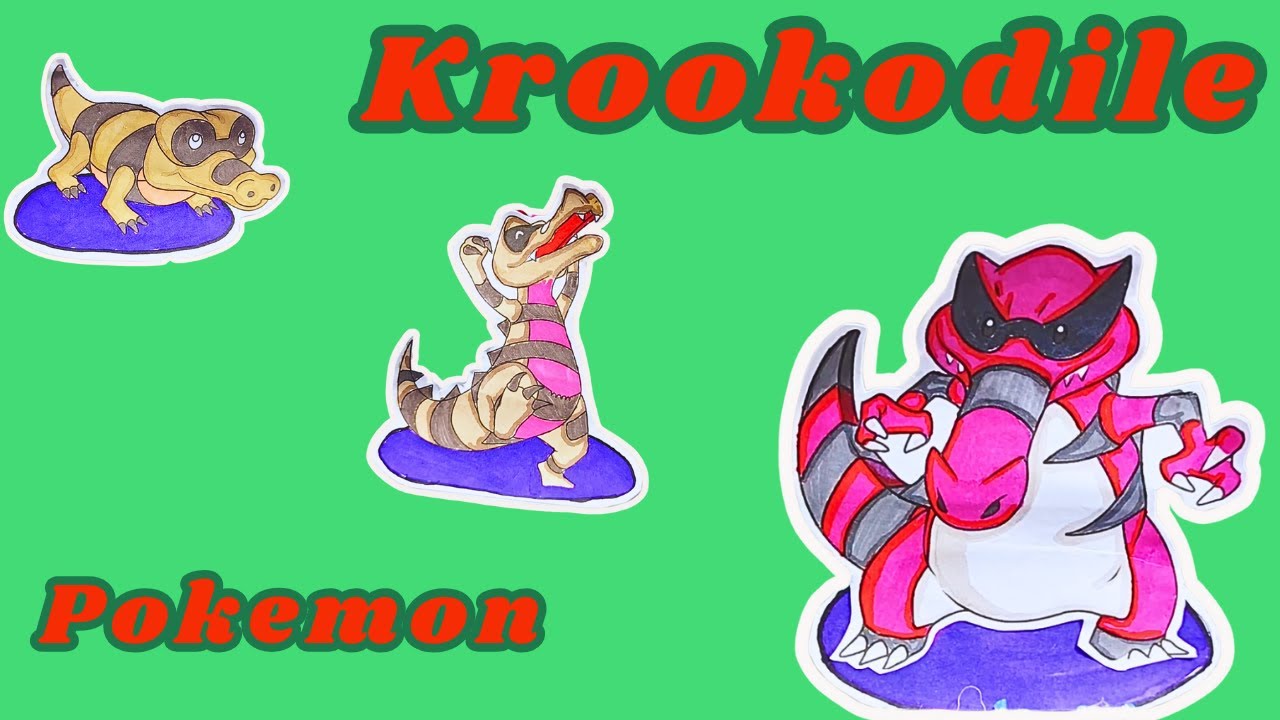 Powerful Ground/Dark-type Pokémon Krookodile | Draw Paper - YouTube