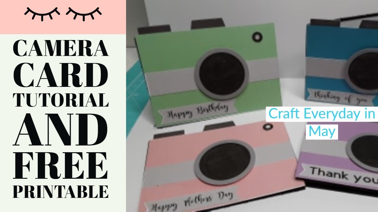 Camera Card Tutorial and free printable - YouTube