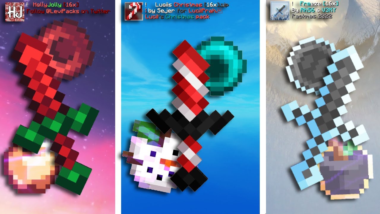 Top 3 BEST Christmas Texture Packs of ALL TIME - 1.8.9 Bedwars/PvP ...