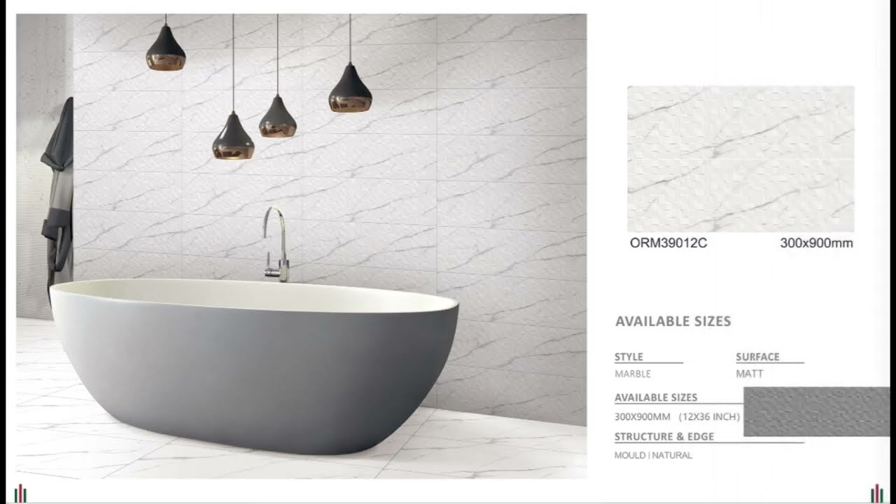 Available Sizes Oreal Ceramics 300x900MM (12x36 INCH) Surface Matt Wall ...