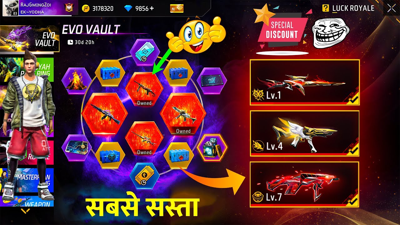 New Evo Vault Free Fire | Cobra Mp40 Evo Vault 1 Spin Trick | Evo Vault ...