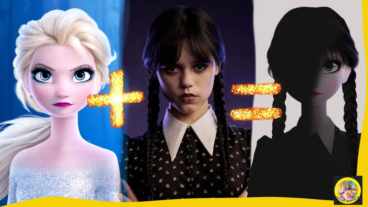Disney Frozen Elsa Transformation Into Wednesday Addams - YouTube