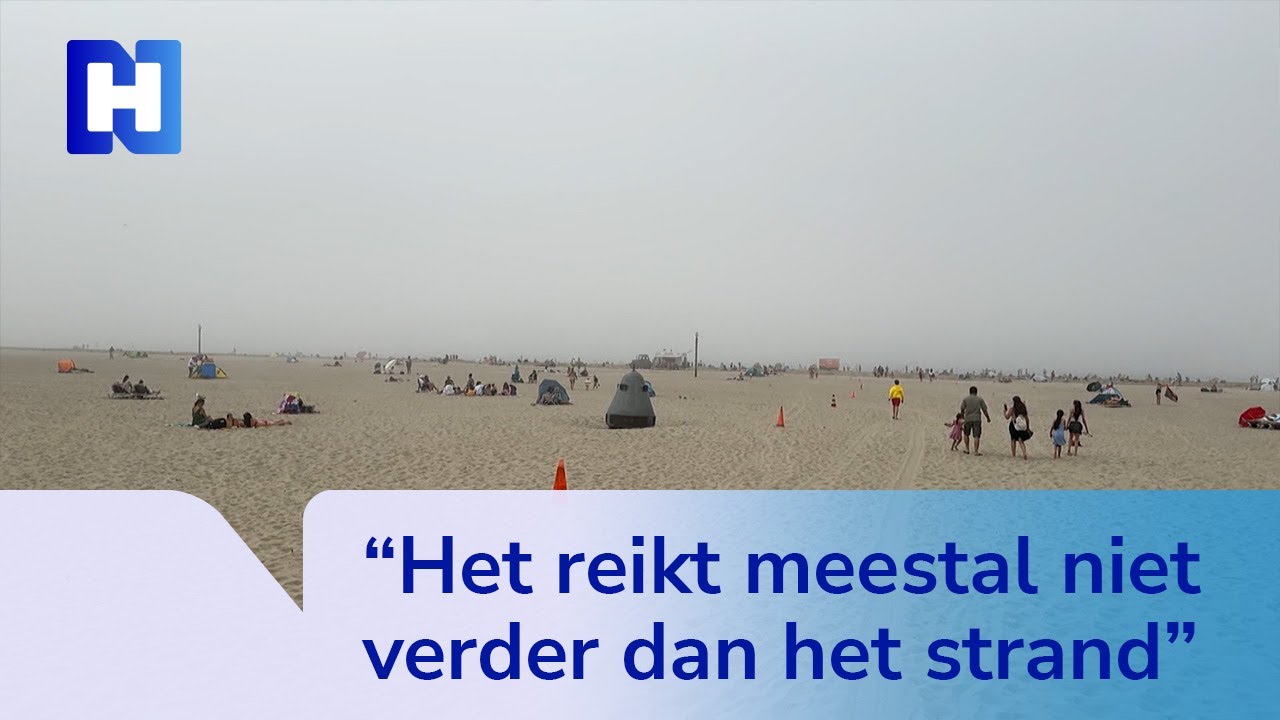 Overal zonnig, maar op strand van IJmuiden mist door 'zeevlam' - YouTube
