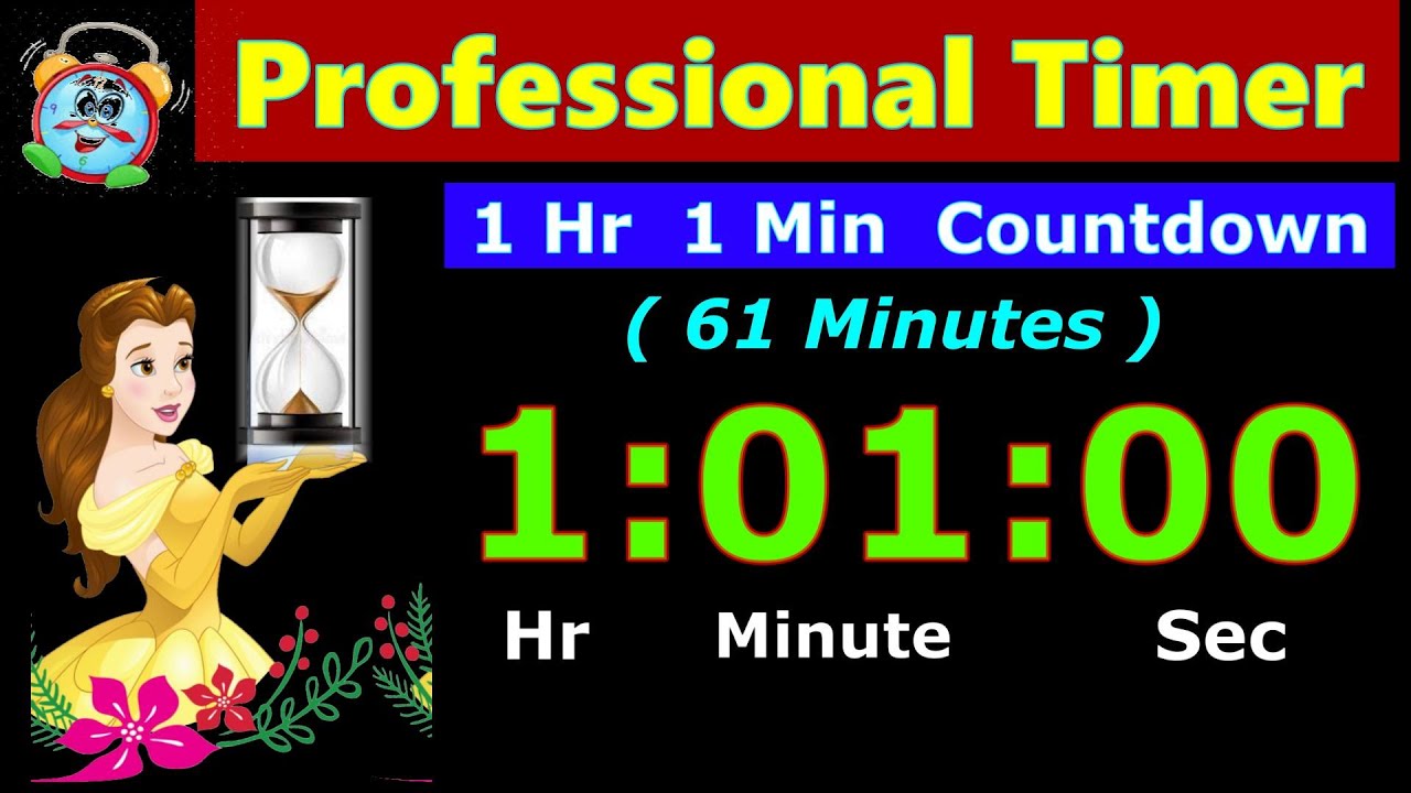 61 Minutes Countdown [Reverse Time] 61 To 0 Minute Timer | Digital ...