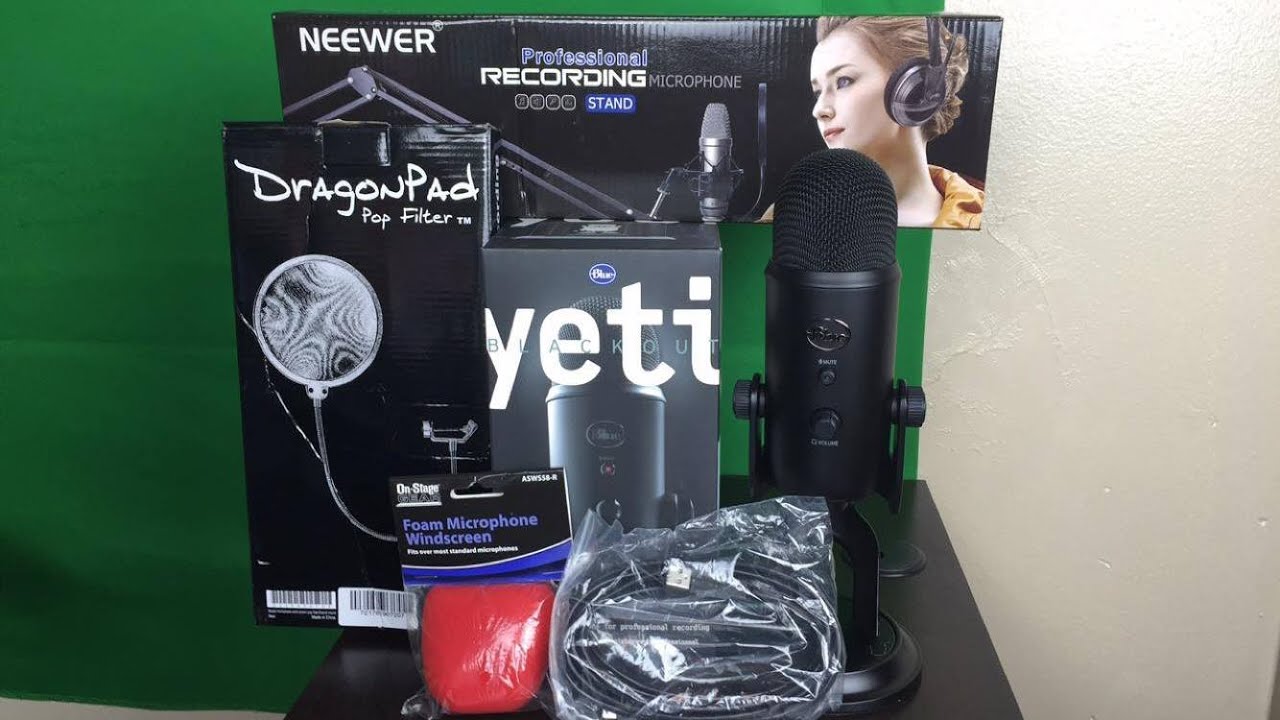 Blue Yeti Blackout Edition and Accessories Unboxing!! - YouTube