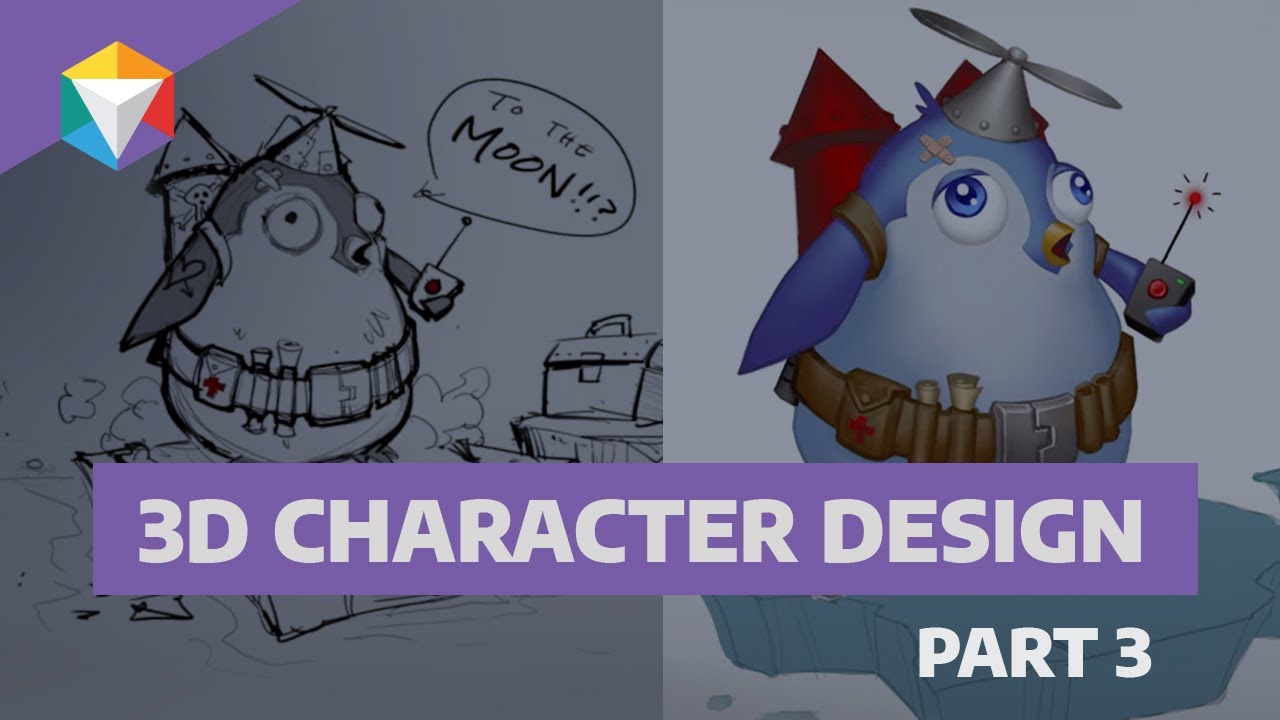 Simple Character Concept for Beginner 3D Artist - Part 3 - YouTube