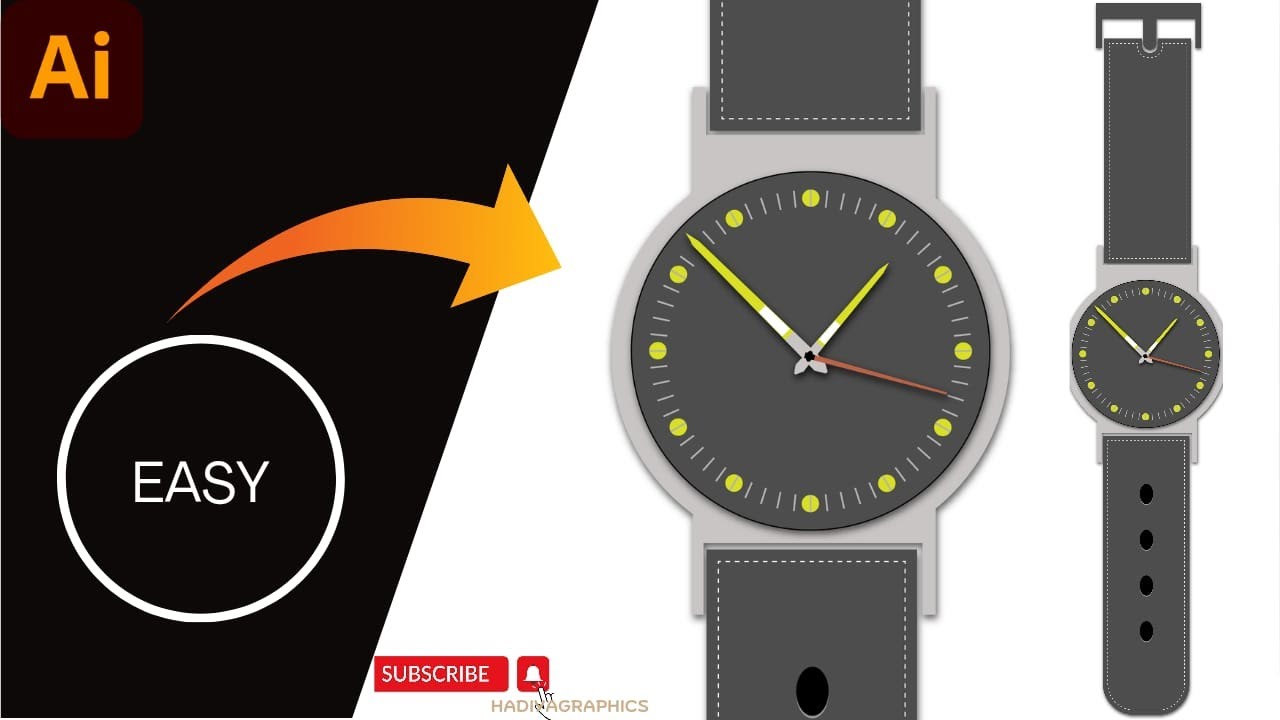 Watch Design Using Adobe Illustrator | Realistic Watch Drawing | Men’s ...