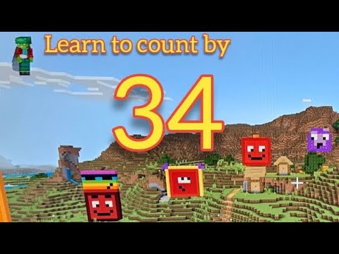 Learn to count by 34 with Noah, Minecraft Number blocks, kids learning ...