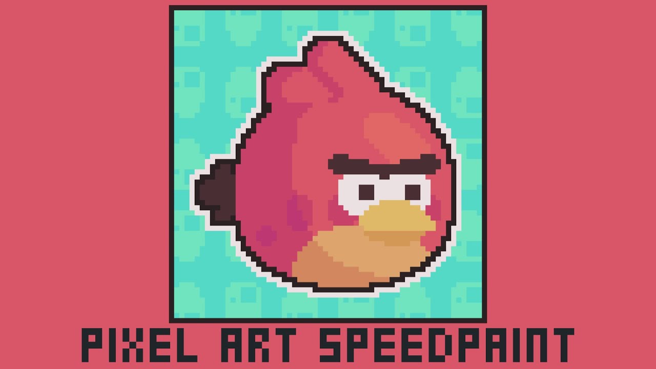 Red (Angry Birds) pixel art Speedpaint - YouTube