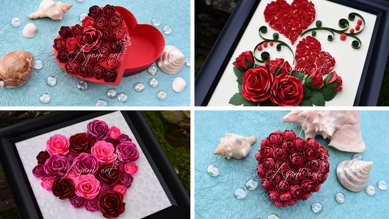 DIY Valentine's Day Gift Ideas with Paper Roses and Quilling Tutorial ...