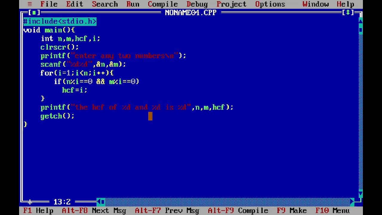 C program to find HCF of two numbers|A SQUARE - YouTube