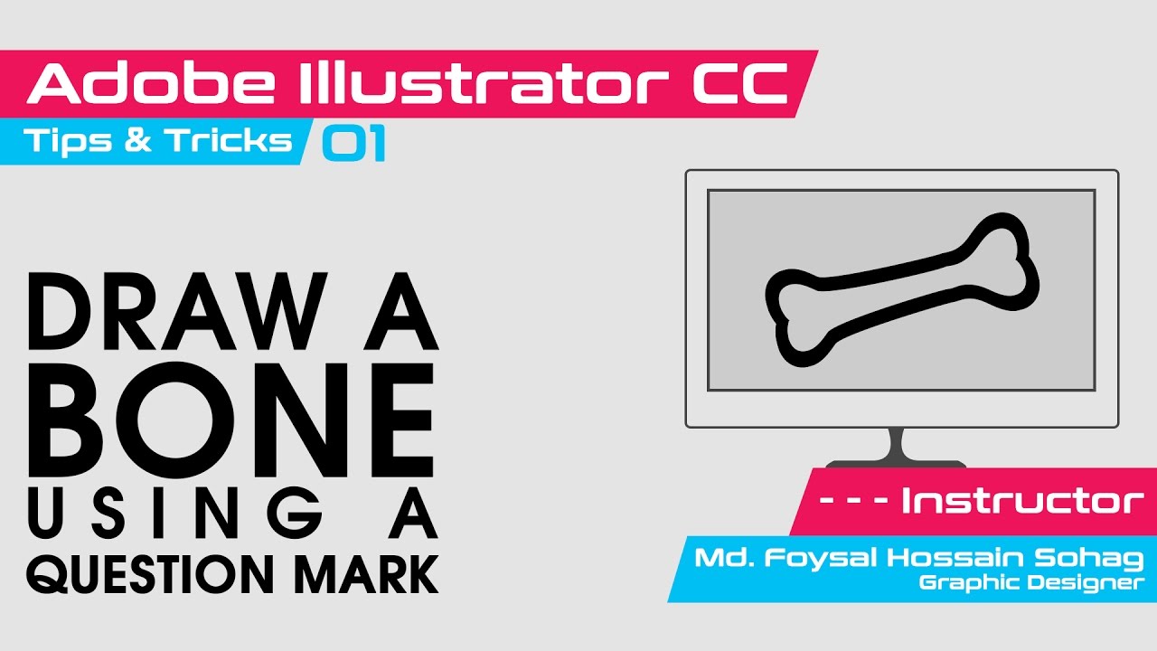 Draw a bone by using a question mark - Adobe Illustrator Tips & Tricks ...