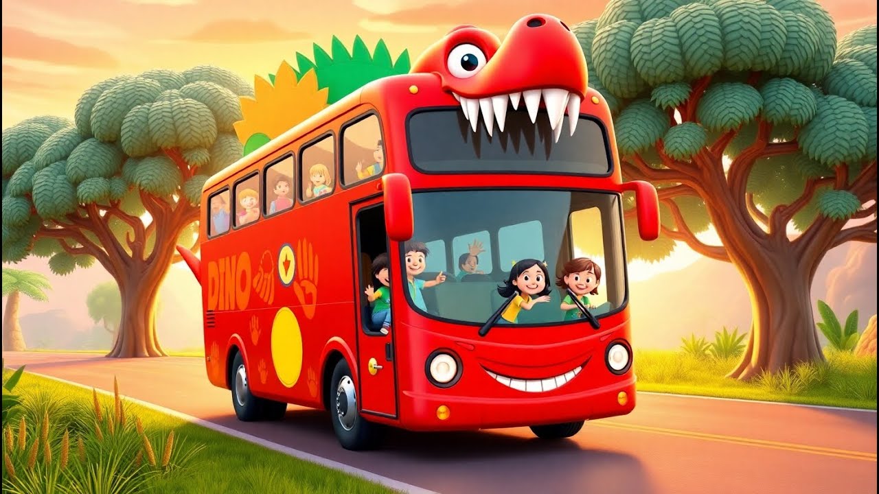 Roar Roar Roar! Dino Bus Adventure | Fun Dinosaur Rhyme for Kids ...