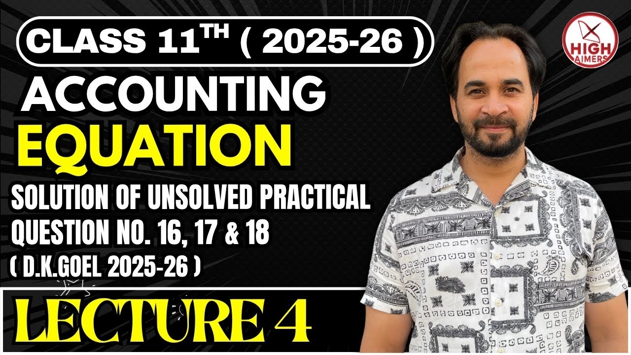 class 11th accounting equation solution for unsolved question ...