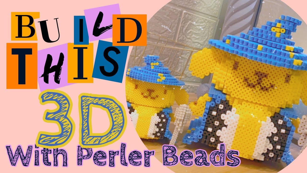 Pompompurin Wizard 3D Perler Build | 3D Perler how to build - YouTube