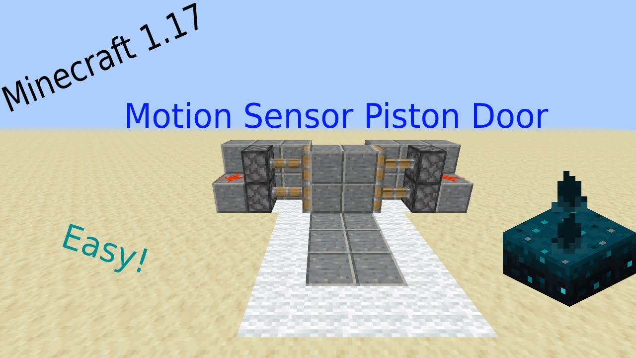 Easy Piston Motion Sensor Door | Minecraft 1.17 - YouTube