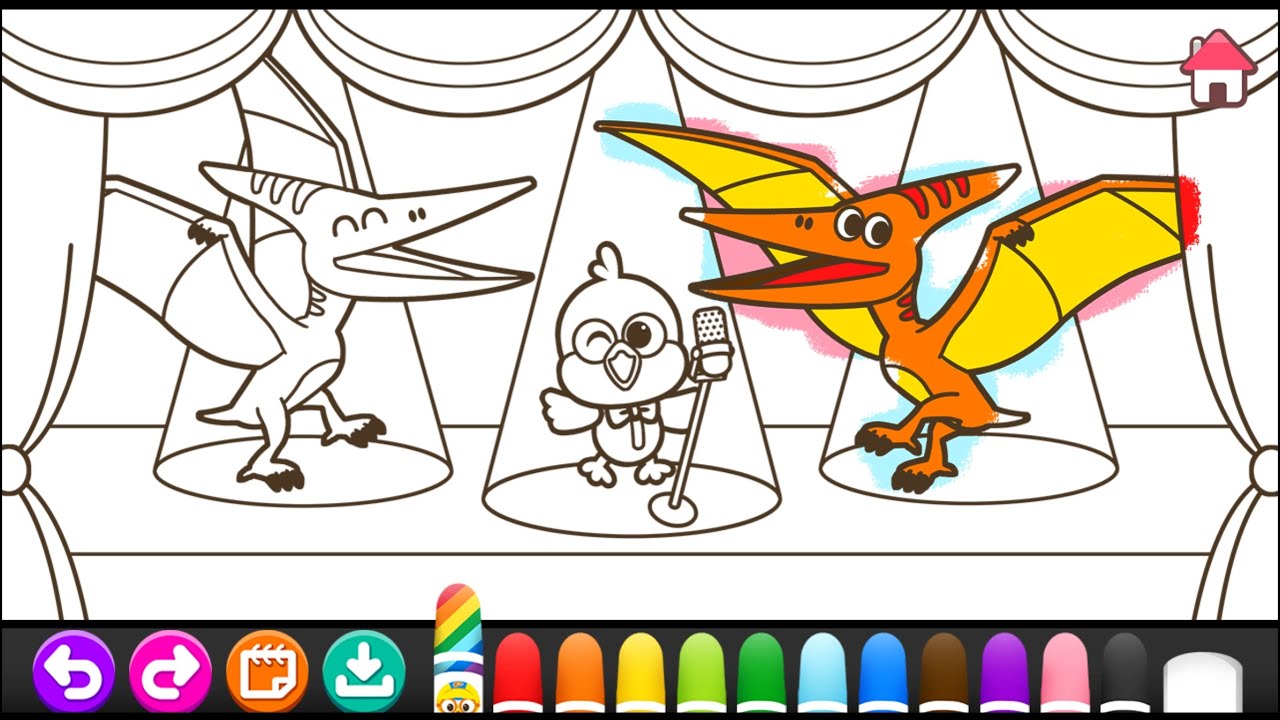 12 Mewarnai Pororo Dinosaurus | Pororo Dinosaur Coloring Painting ...