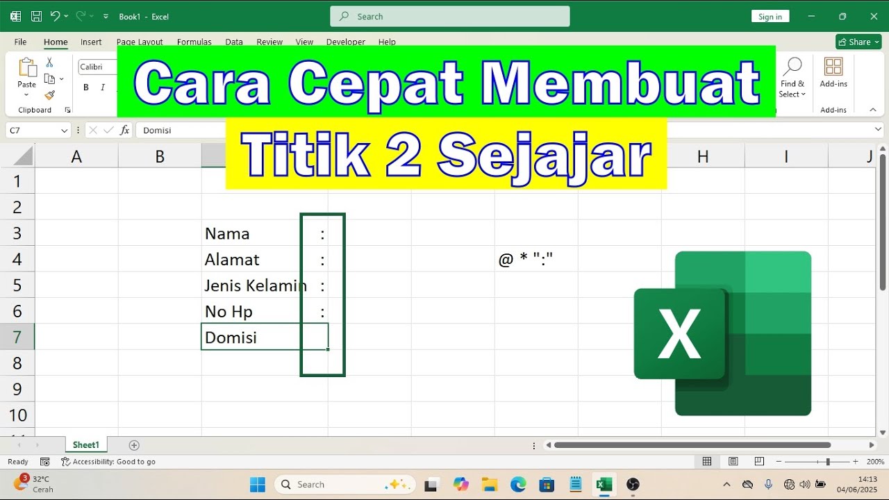Cara Cepat Membuat Titik 2 Sejajar Pada Microsoft Excel - YouTube
