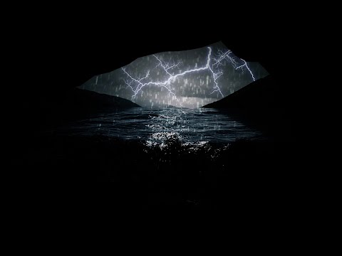 Calm to Powerful Ocean Thunder and Rainstorm Sounds | Dimmed Screen Thunderstorm Above the Waves