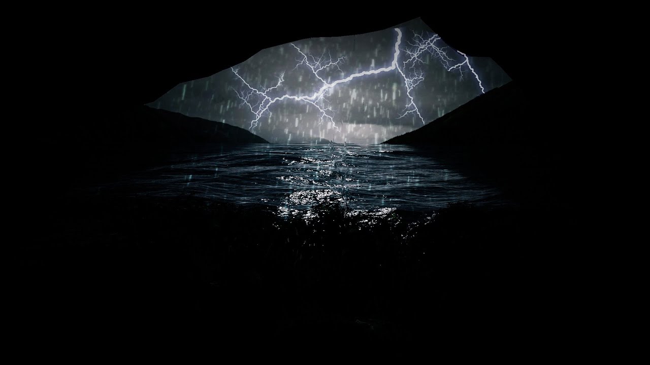 Calm to Powerful Ocean Thunder and Rainstorm Sounds | Dimmed Screen ...