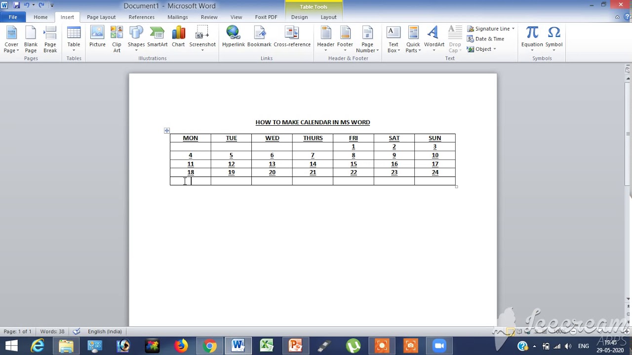 HOW TO INSERT TABLE IN MS WORD - YouTube