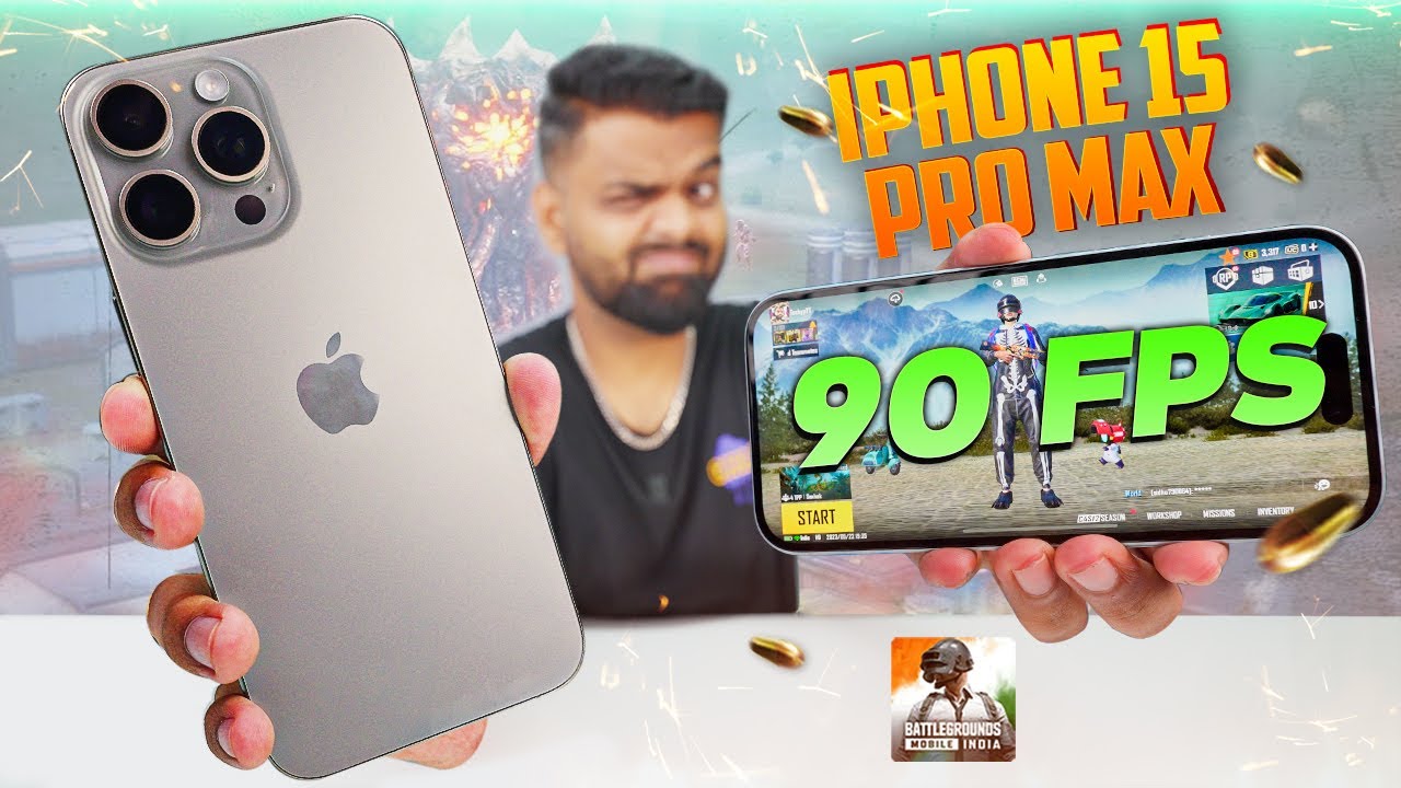 iPhone 15 Pro Max - 90 FPS PUBG Test with FPS! 🔥 Heating & Battery ...
