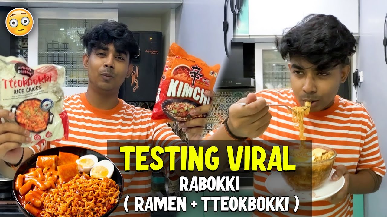 *TESTING VIRAL* Rabokki (Ramen & Tteokbokki ) Recipe🤔🍜 Pt-7 - YouTube
