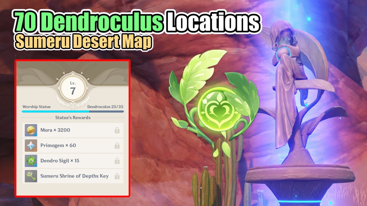 70 Dendroculus in Sumeru Desert Map [3.1] | Genshin Impact - YouTube
