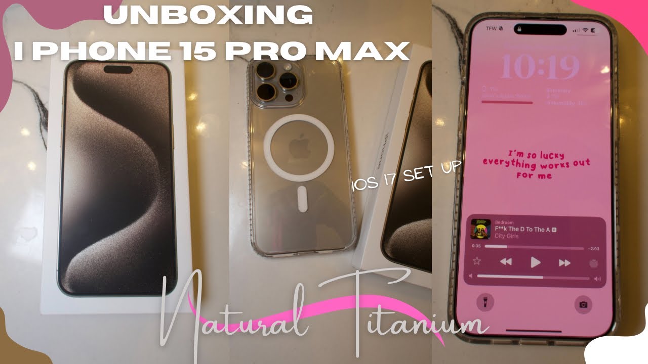 Natural Titanium I Phone 15 Pro Max Unboxing + Setup & Comparison ios17 ...