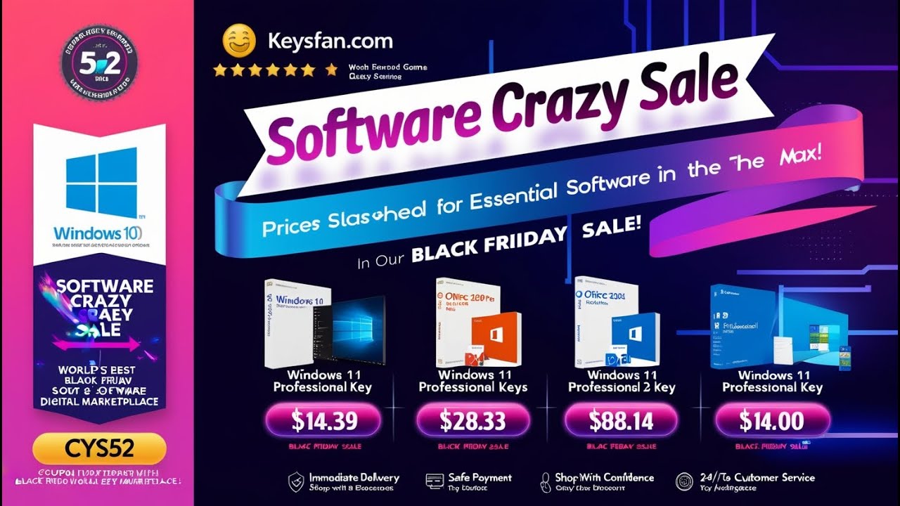 Get Genuine Windows & Office Keys at the Best Prices – Keysfan Black ...