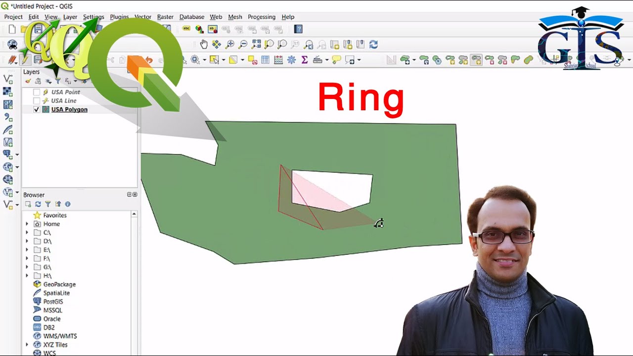 Ring Tool of QGIS (Course: QGIS Level 2: Advanced Editing, Styling ...