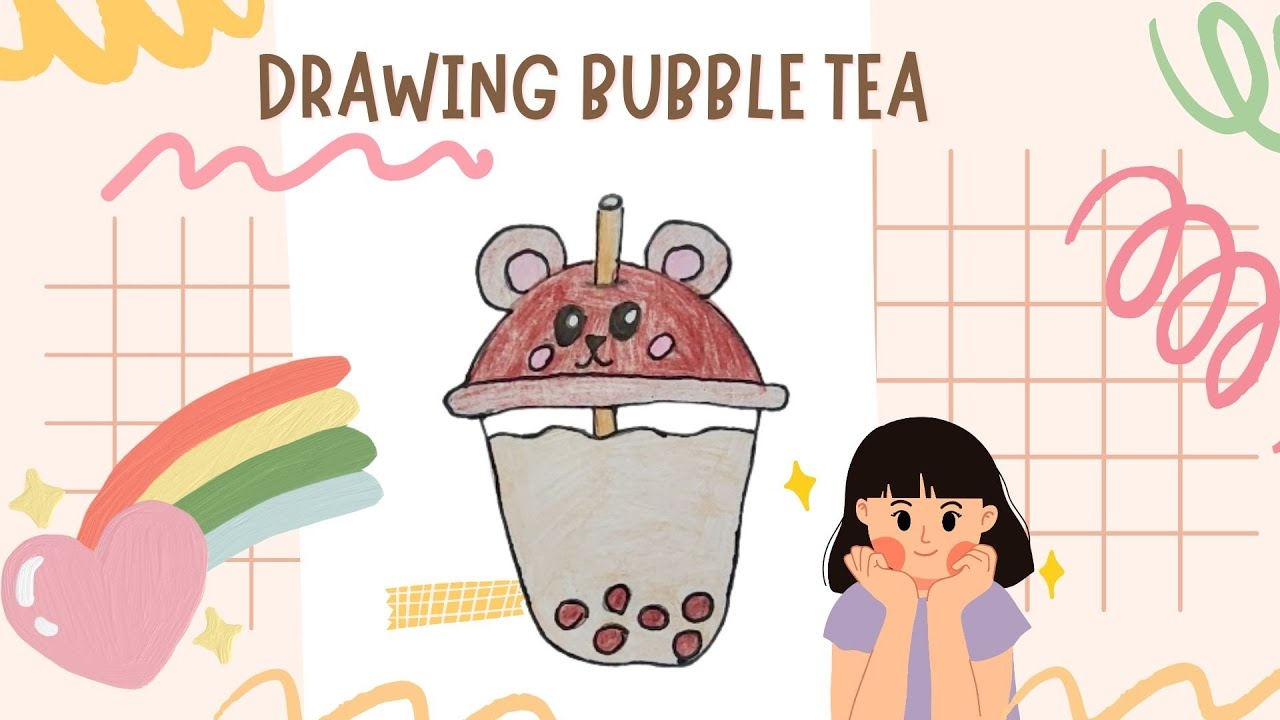 Drawing bubble tea simple - YouTube