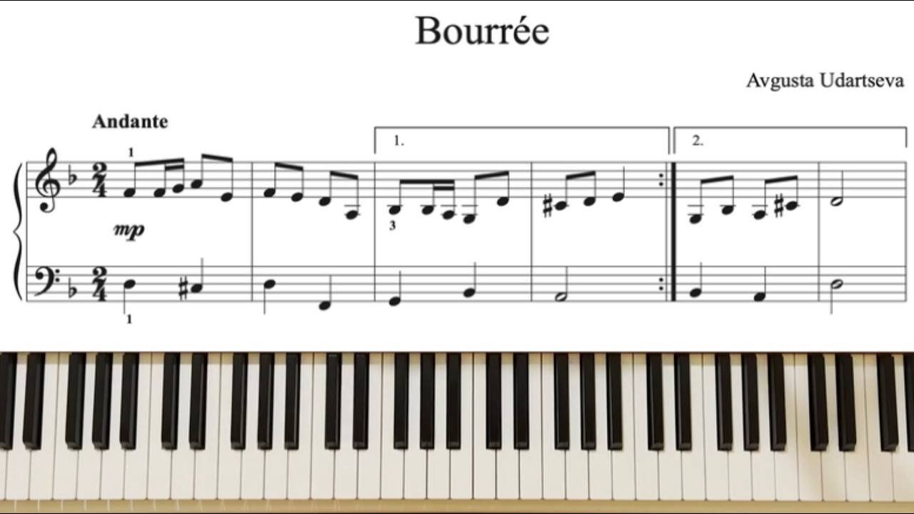 Bourrée - For beginners - Piano Tutorial - YouTube