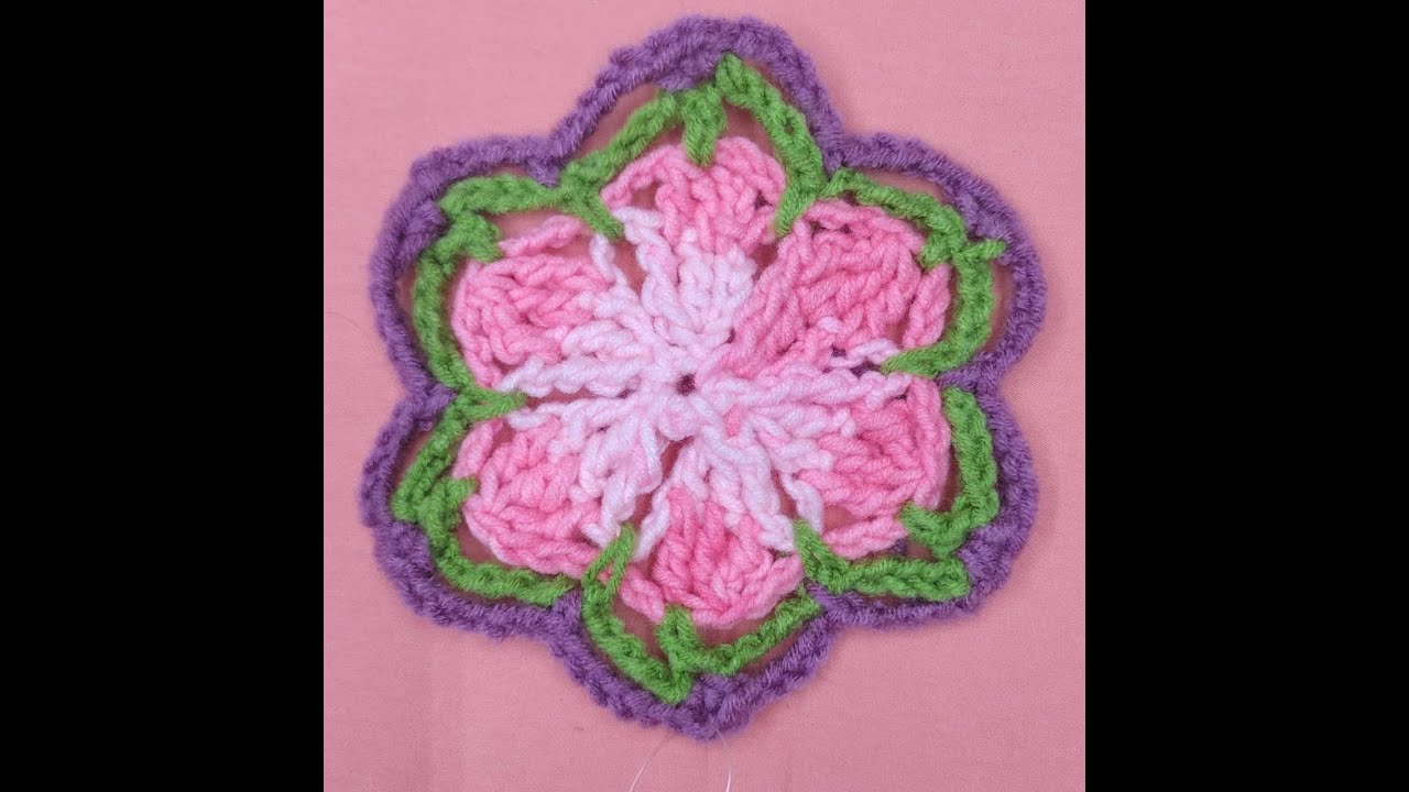 Little gem floral pattern - one crochet stitch a day - YouTube