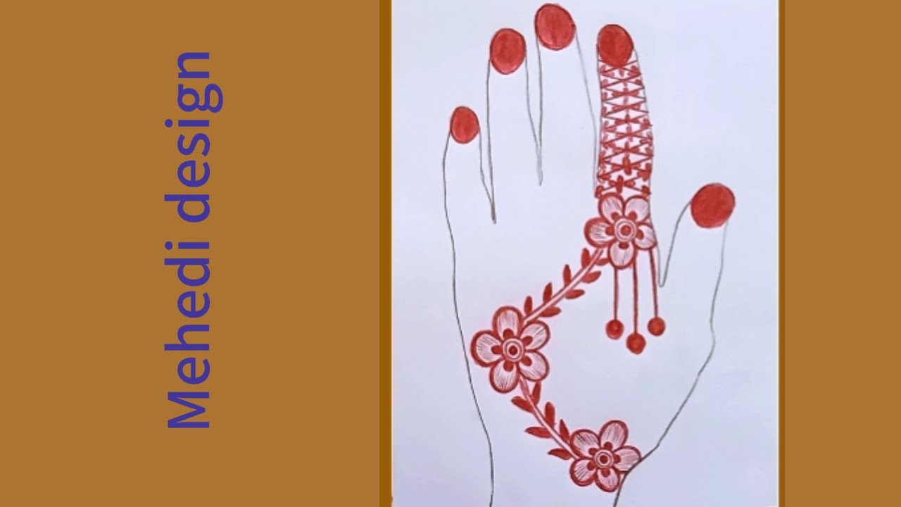 Easy mehedi design drawing in hand🪬Mehedi design drawing 🪬 Easy drawing ...