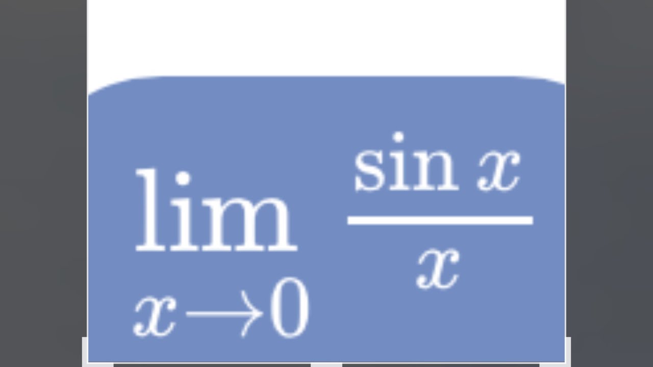 Calculate the limit of sinx/x real analysis - YouTube