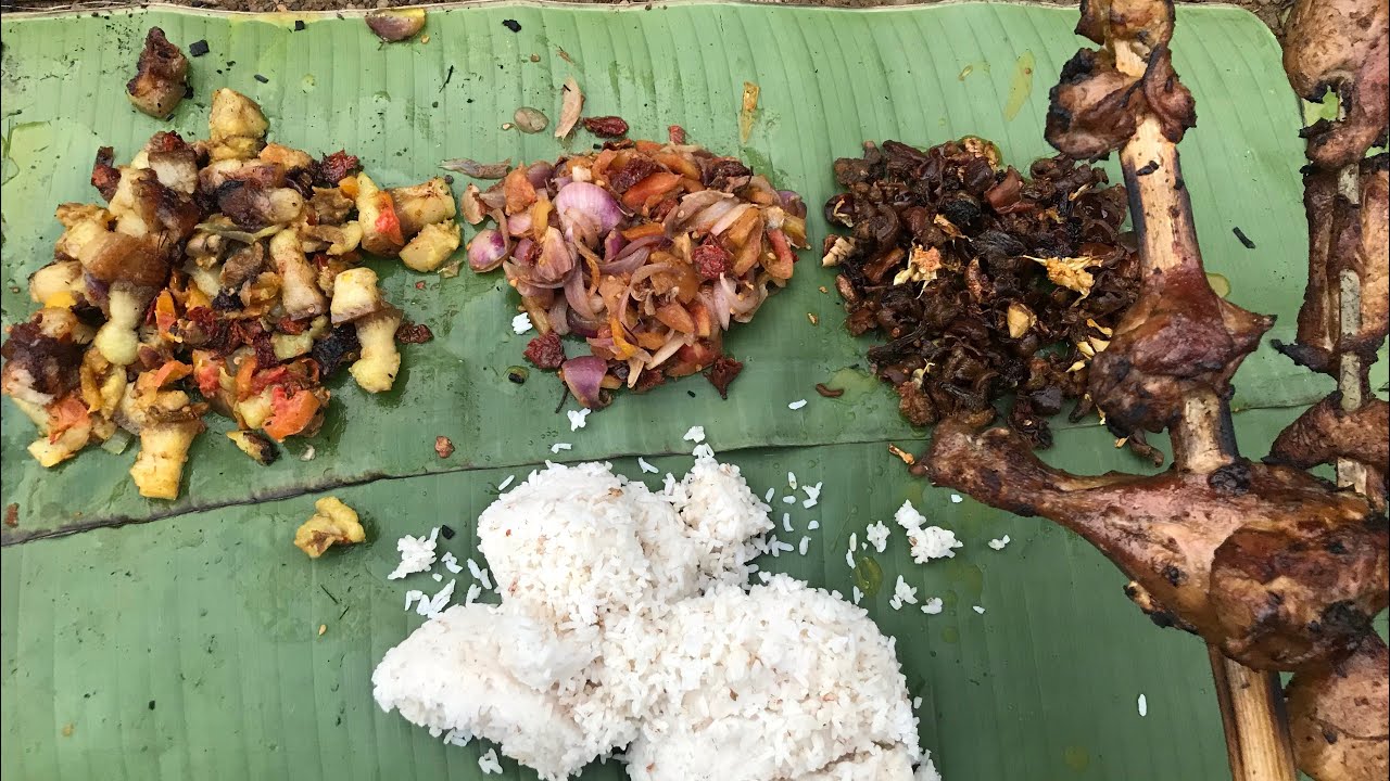 Cooking pork intestine, pork, chicken and fermented fish chutney. - YouTube