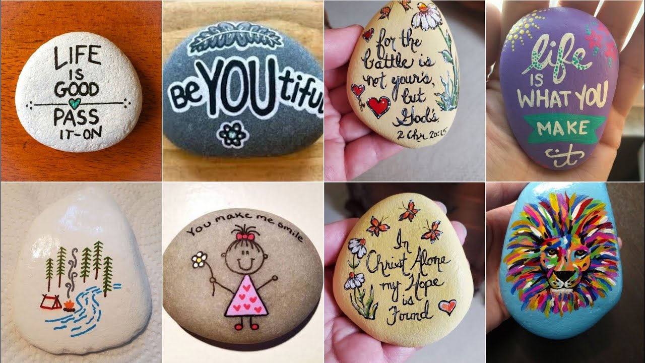 Marvellous and beautiful pebble painting ideas for biggners - YouTube