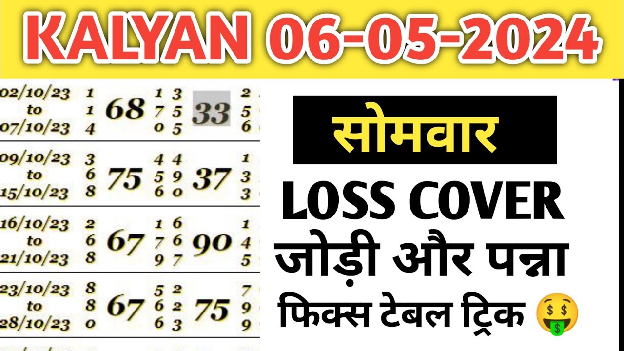 Today Kalyan Vip Chart 06-05-2024 - YouTube