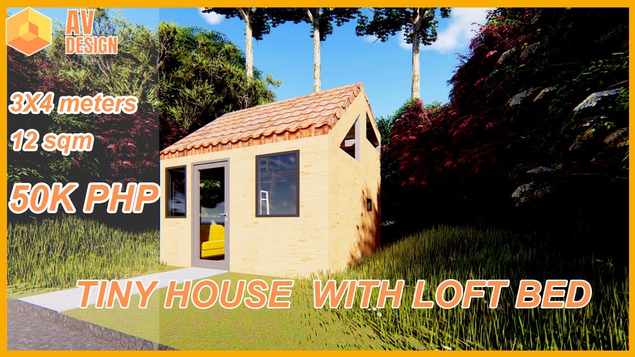 TINY HOUSE WITH LOFT BED / TINY HOUSE 3X4 METER / 12 SQM TINY HOUSE ...