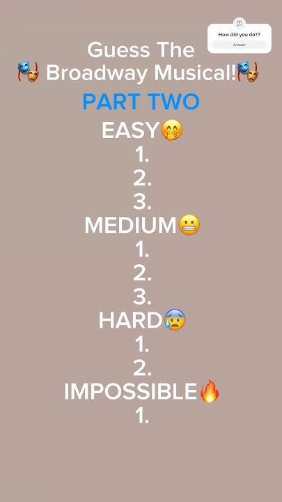 Guess the musical part two! #guessthesong #broadway #musical #quiz # ...