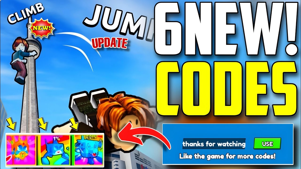 ⚠️*UPDATE!!💥CODES!!*⚠️ CLIMB AND JUMP TOWER ROBLOX CODES AUGUST 2025 - CLIMB AND JUMP TOWER ...