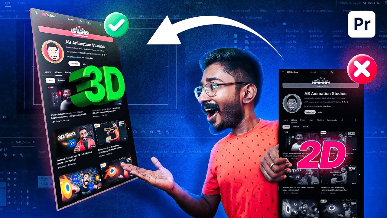 எப்படி உங்க videosக்கு 3D Screen effect add பண்ணுறது? (Premiere Pro ...