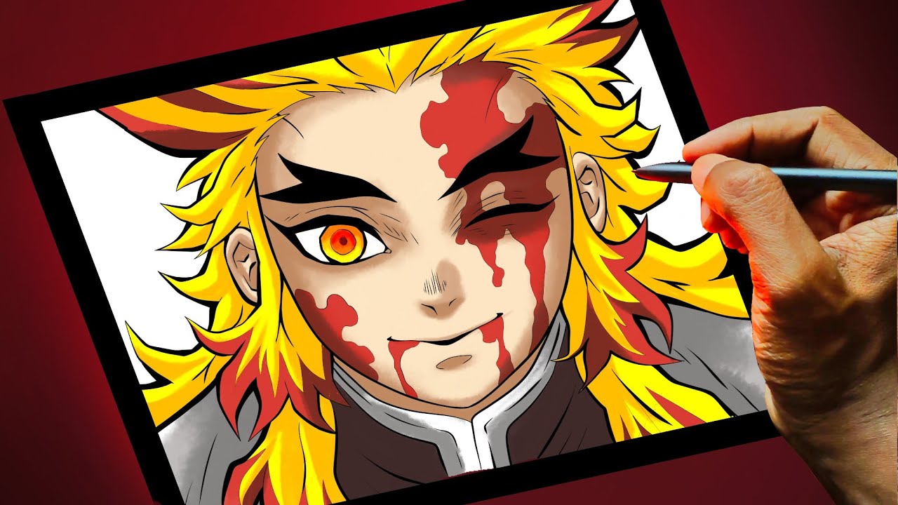 🛑RENGOKU DRAWING🛑 step by step|| Demon Slayer / Kimetsu no Yaiba 🎨 ...